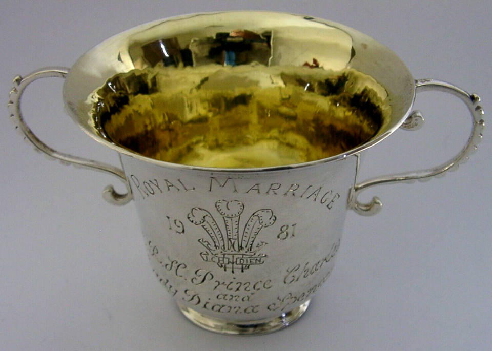 RARE GUERNSEY STERLING SILVER ROYAL WEDDING COMMEMORATIVE CUP 1981 ...