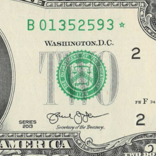 2013 $2 B star two dollar bill B01352593* replacement note | eBay