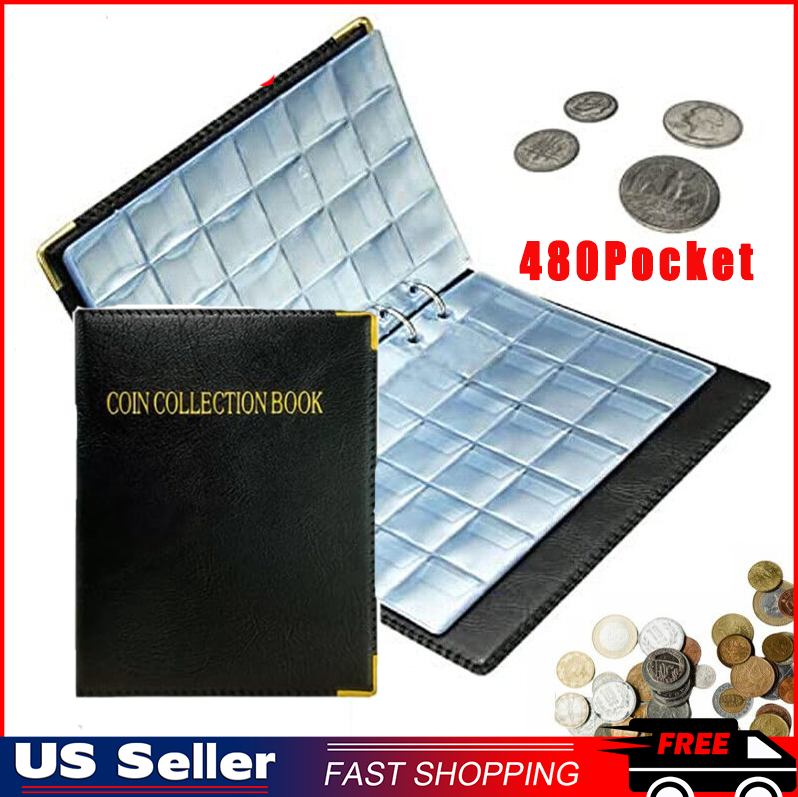 480Pocket ~Coin Collection Storage Book Album Money Holder~Coins Folder ...