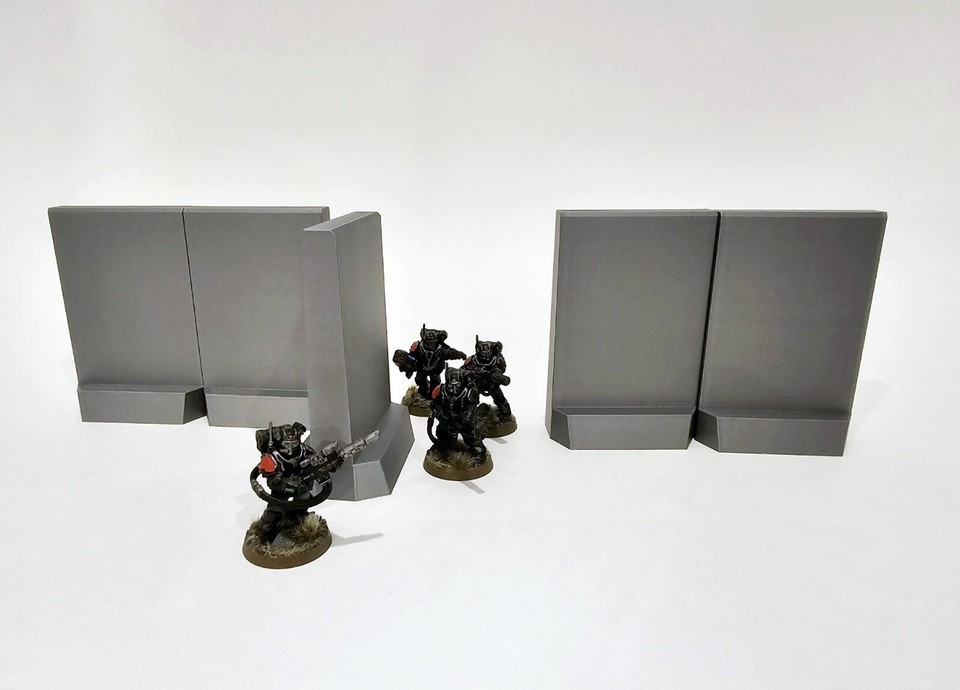 3D Printed Terrain Perfect for 40K or Kill Team. Concrete Blast Wall ...