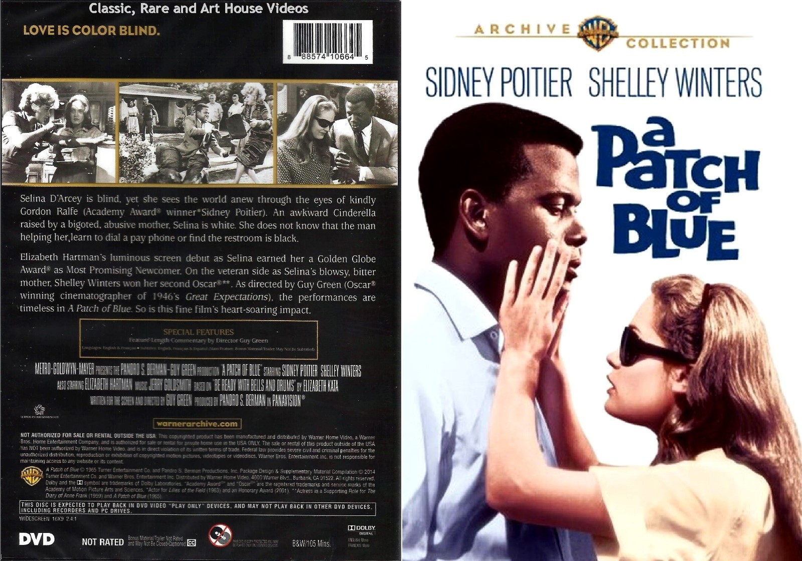 A Patch of Blue ~ DVD ~ Sidney Poitier, Elizabeth Hartman (1965) | eBay