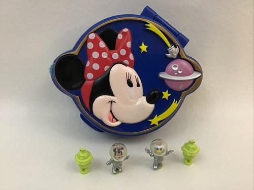 Polly Pocket Bluebird Minnie Mouse Space Playcase 4 Figures complete ...
