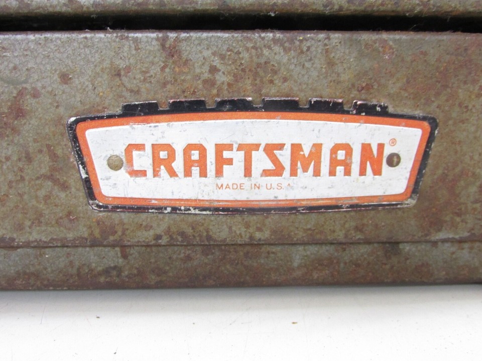 VINTAGE CRAFTSMAN 20" STEEL TOOL BOX, 2-DRAWER, CROWN EMBLEM, #65334 | eBay