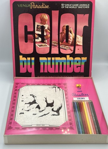 New Vintage Sealed VENUS PARADISE COLOR BY NUMBER 10 GREAT ANIMALS OF ...