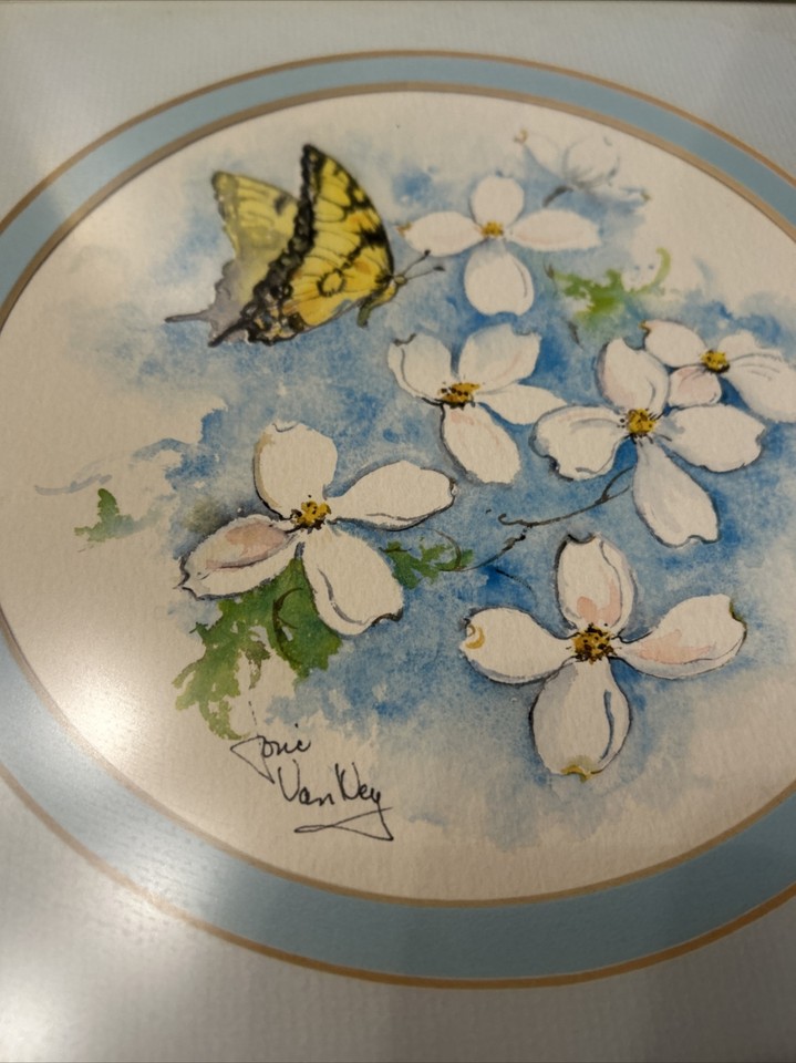 Vintage Framed Set Of 2 Signed Bird And Butterfly Joni Van Kley 12” | eBay