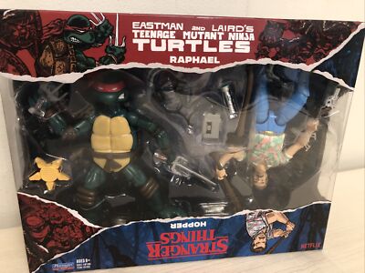 Playmates Teenage Mutant Ninja Turtles Stranger Things Raphael & Hopper ...