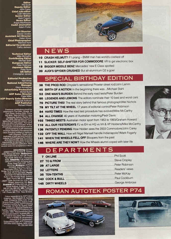 May 93 Anniversary Collectors Edition BMW NAZCA M12 Plymouth Prowler ...