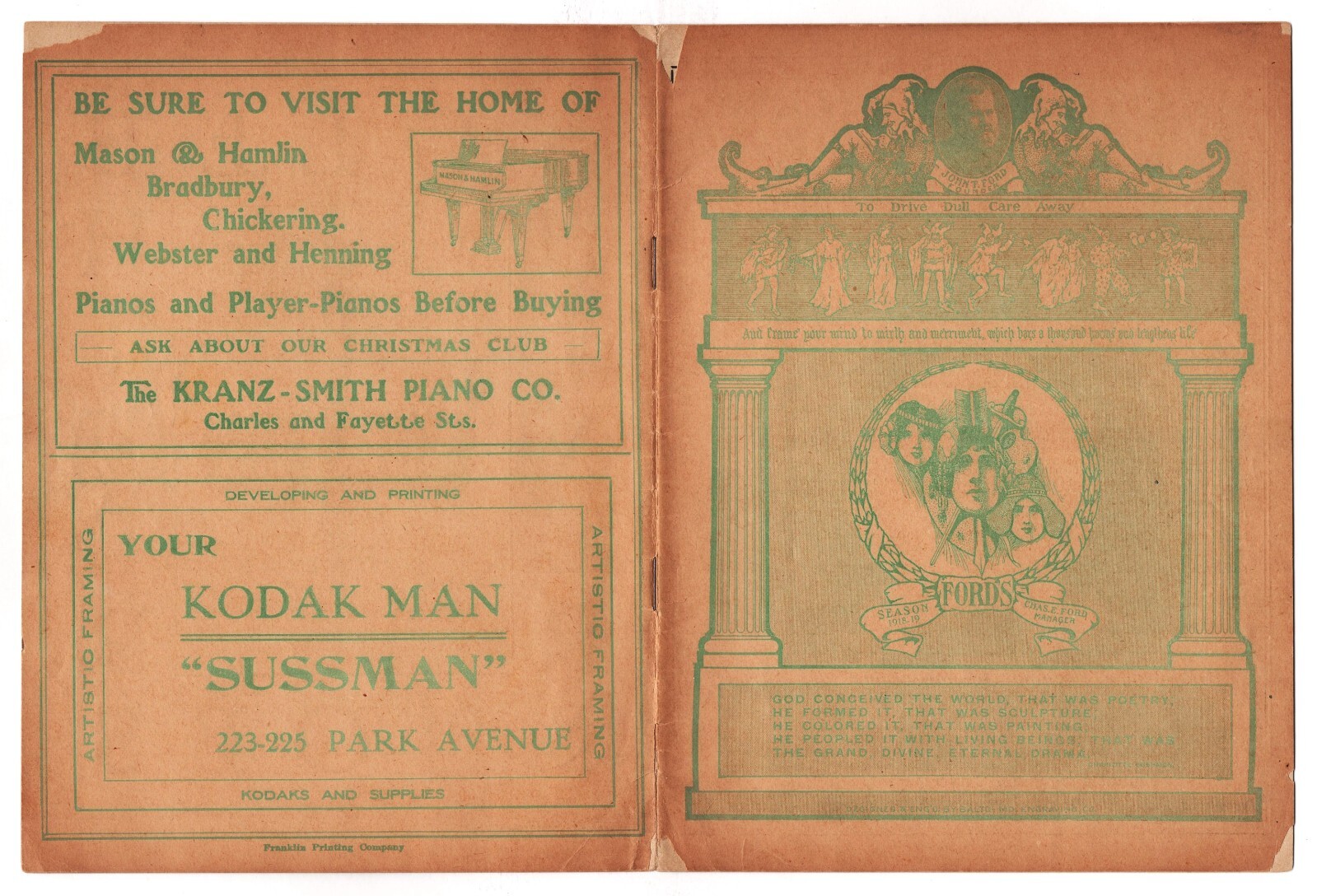 Mitzi Hajos "HEAD OVER HEELS" Irving Beebe / Jerome Kern 1918 Baltimore ...