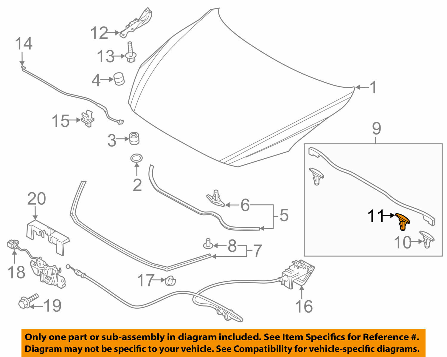 Mazda OEM 2004-2018 Mazda 3 front door Surround Weather Strip Clips ...