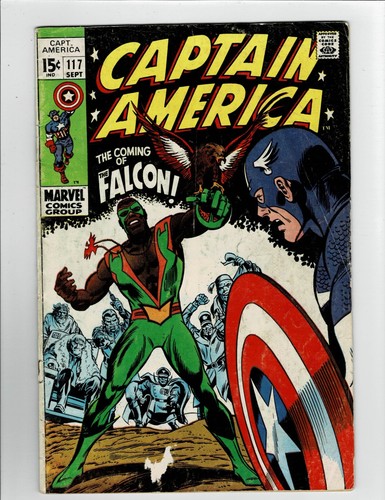 Captain America # 117 Very Good 1st appearance Falcon Stan Lee Gene ...