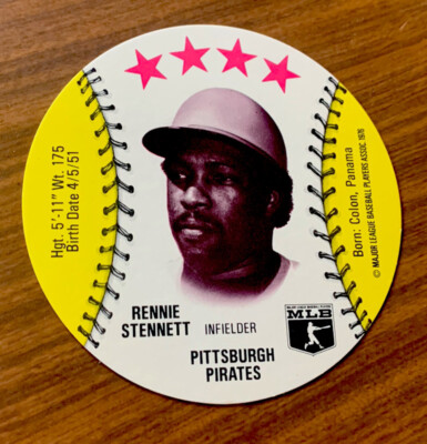 Rennie Stennett 1976 Islay's Disc Card Sweet William, Pittsburgh ...