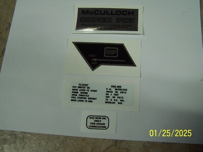 McCulloch Chainsaw Model Super 797 Decal Set | eBay