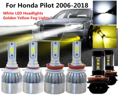 6Pcs For Honda Pilot 2012-2018 LED Headlights Fog Light Bulbs 18000LM ...
