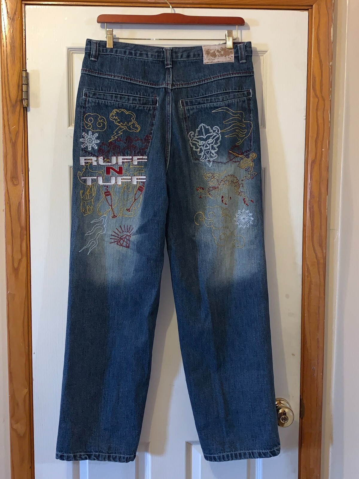 VINTAGE RUFF N TUFF MENS BLUE STRAIGHT PANTS SIZE 36 … - Gem