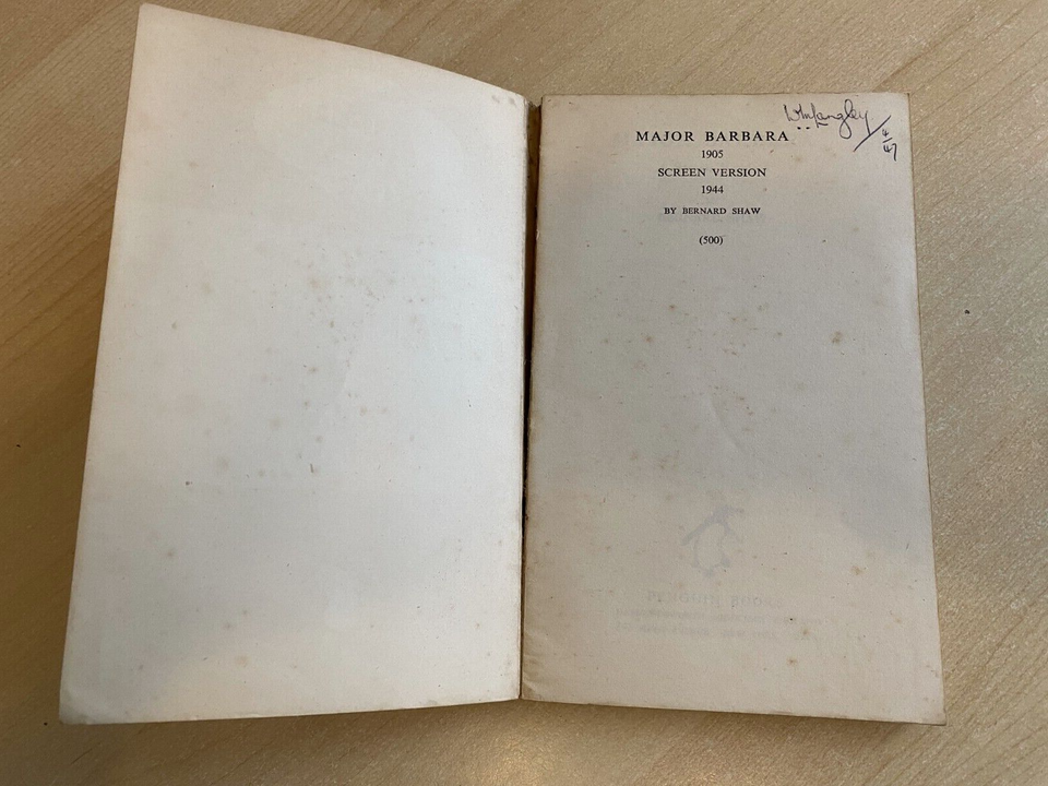 Vintage Penguin Book 'Major Barbara' by Bernard Shaw (Screen) #500 ...
