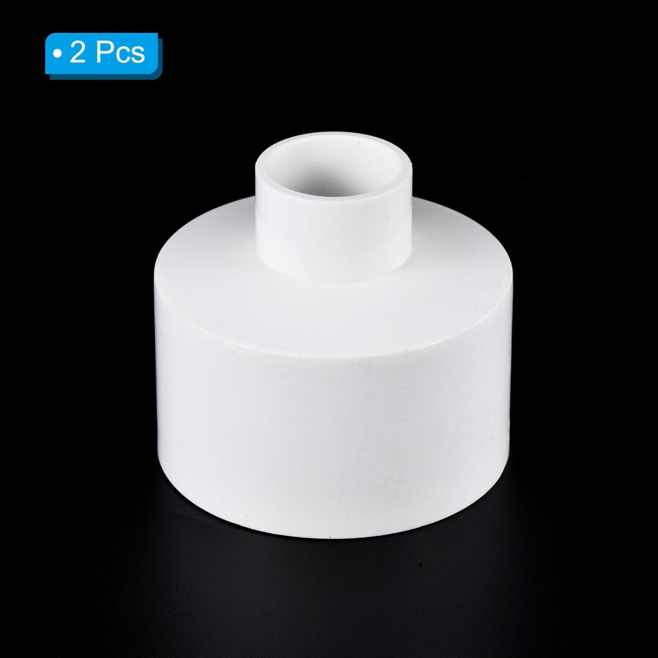 2pcs 63x25mm ID PVC Reducer Pipe Fitting Straight Adapter Connector ...