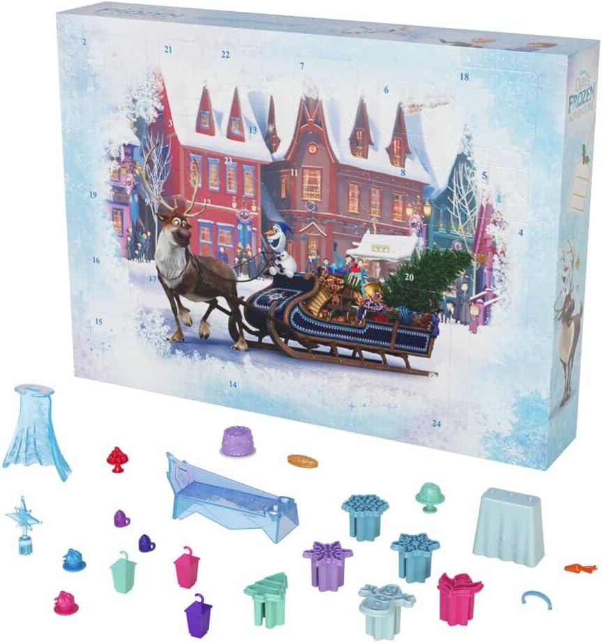 Mattel Disney Frozen Toys, Anna & Elsa Small Doll Advent Calendar ...