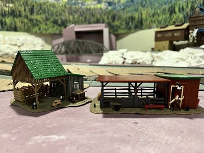 HO Scale Farm Scene Lot – Livestock Buildings, Animals & Figures ...