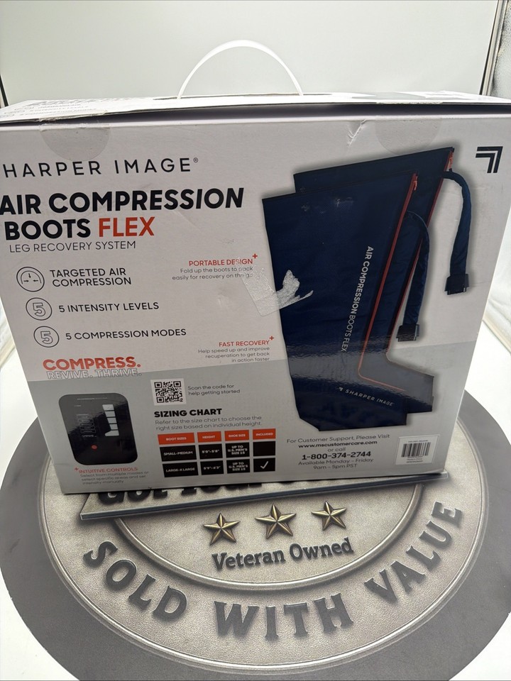 Sharper Image Air Compression Boots Flex Leg Recovery System Large/X ...