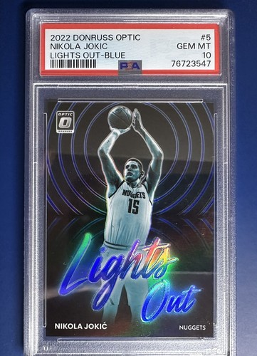 2022-23 Panini Donruss Optic NIKOLA JOKIC #5 LIGHTS OUT BLUE /49 PSA 10 ...