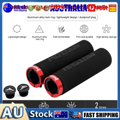 Bike Handlebar Cover Grips Bicycle Locking Handle Grip (Black+Red) | eBay