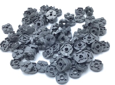 LEGO LOT OF 2 X 2 DARK BLUISH GREY ROUND PLATES WITH CENTER TECHNIC ...