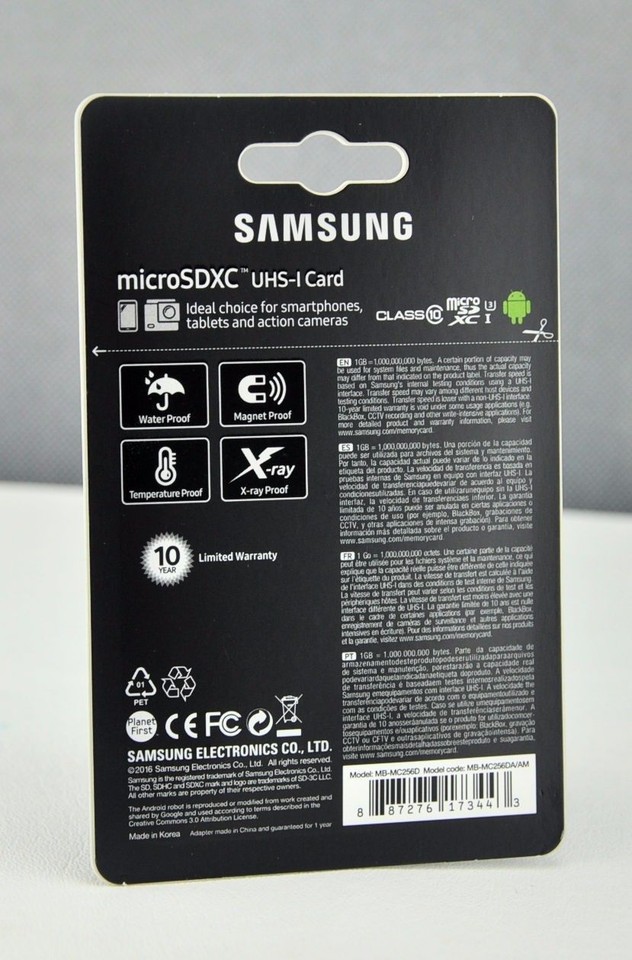 New Authentic Samsung EVO+ 256GB UHS-I microSDXC U3 Memory Card with ...