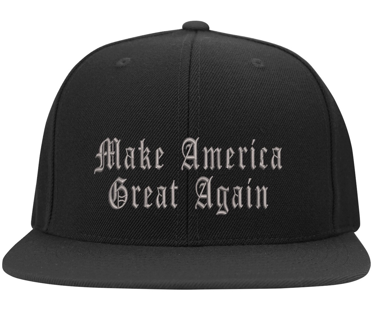 Gothic MAGA Make America Great Again Elon's Black Flexfit Hat Grey ...