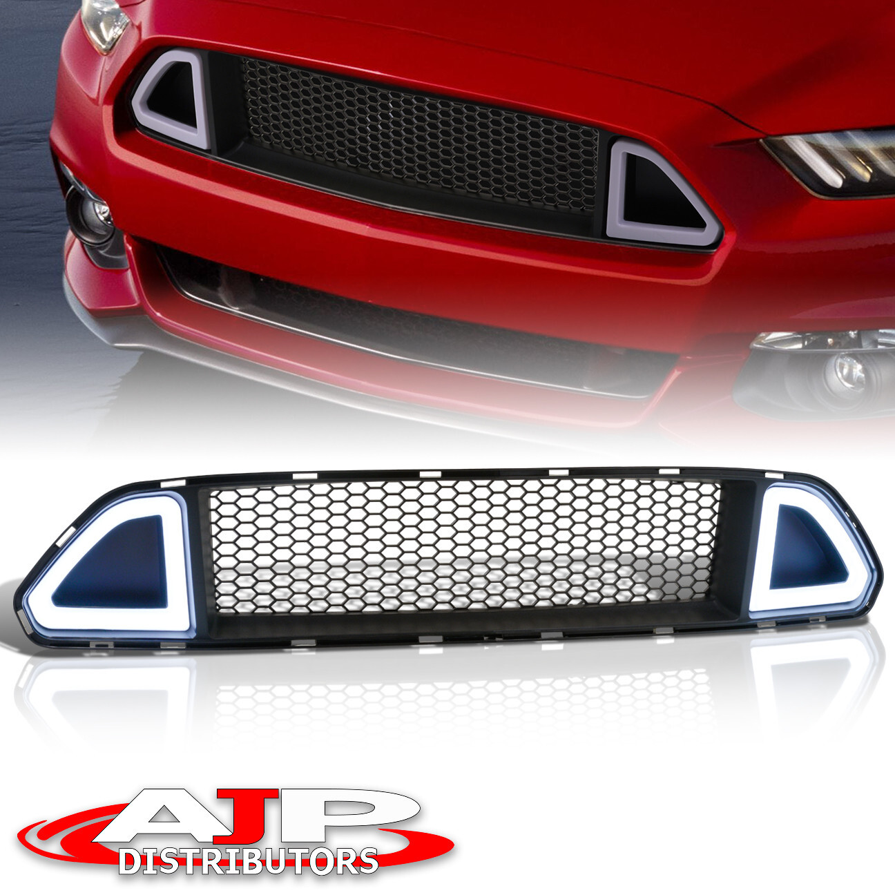 Bumper Hood Grille Mesh Grill Triangle LED Upgrade For 2015-2017 ...