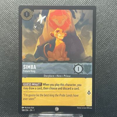 Disney Lorcana (TFC) Simba - Future King #188/204 Common FOIL | eBay