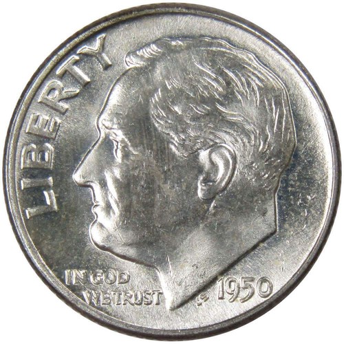 1950 Roosevelt Dime BU Uncirculated Mint State 90% Silver 10c US Coin ...