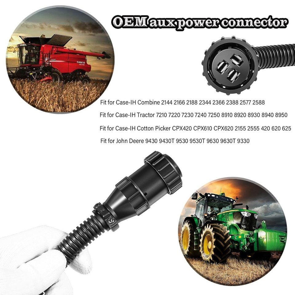 3 Pin Auxiliary Power Connector Kit 187103A1 for John Deere 9430 9430T ...