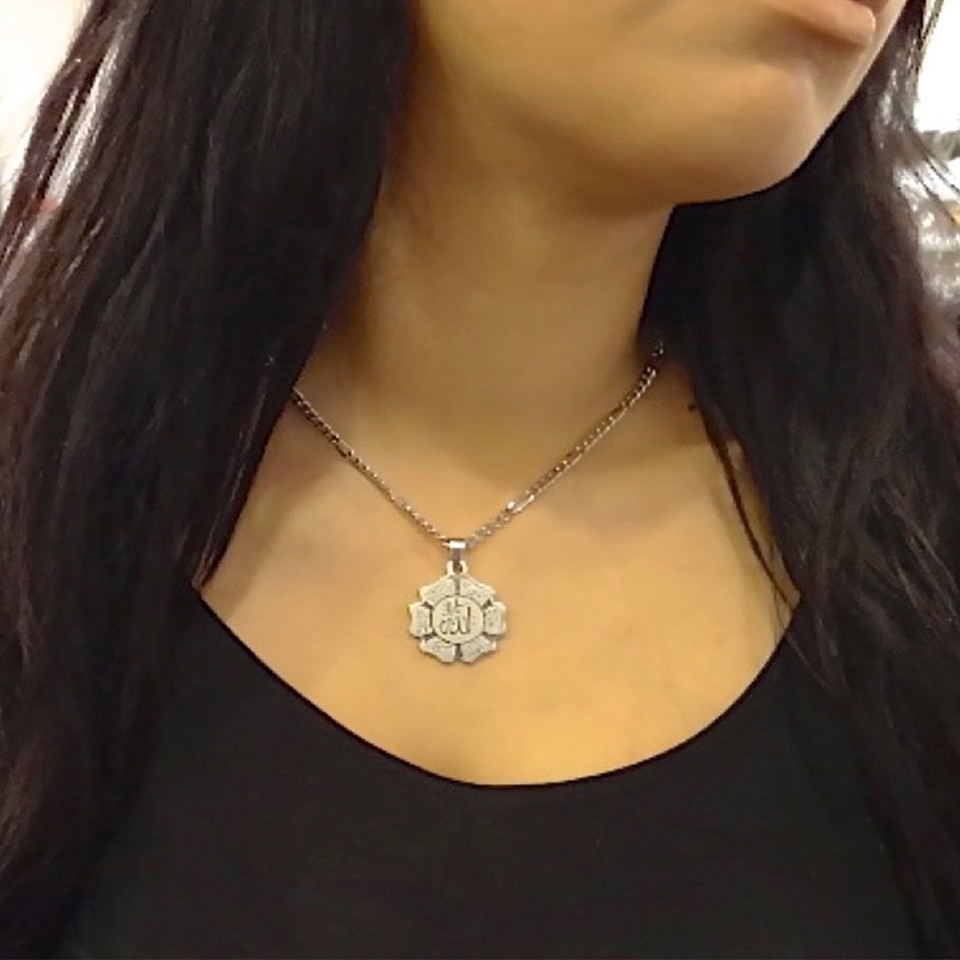 Stainless Steel Silver Tone Allah Necklace Islamic Arabic Muslim God ...