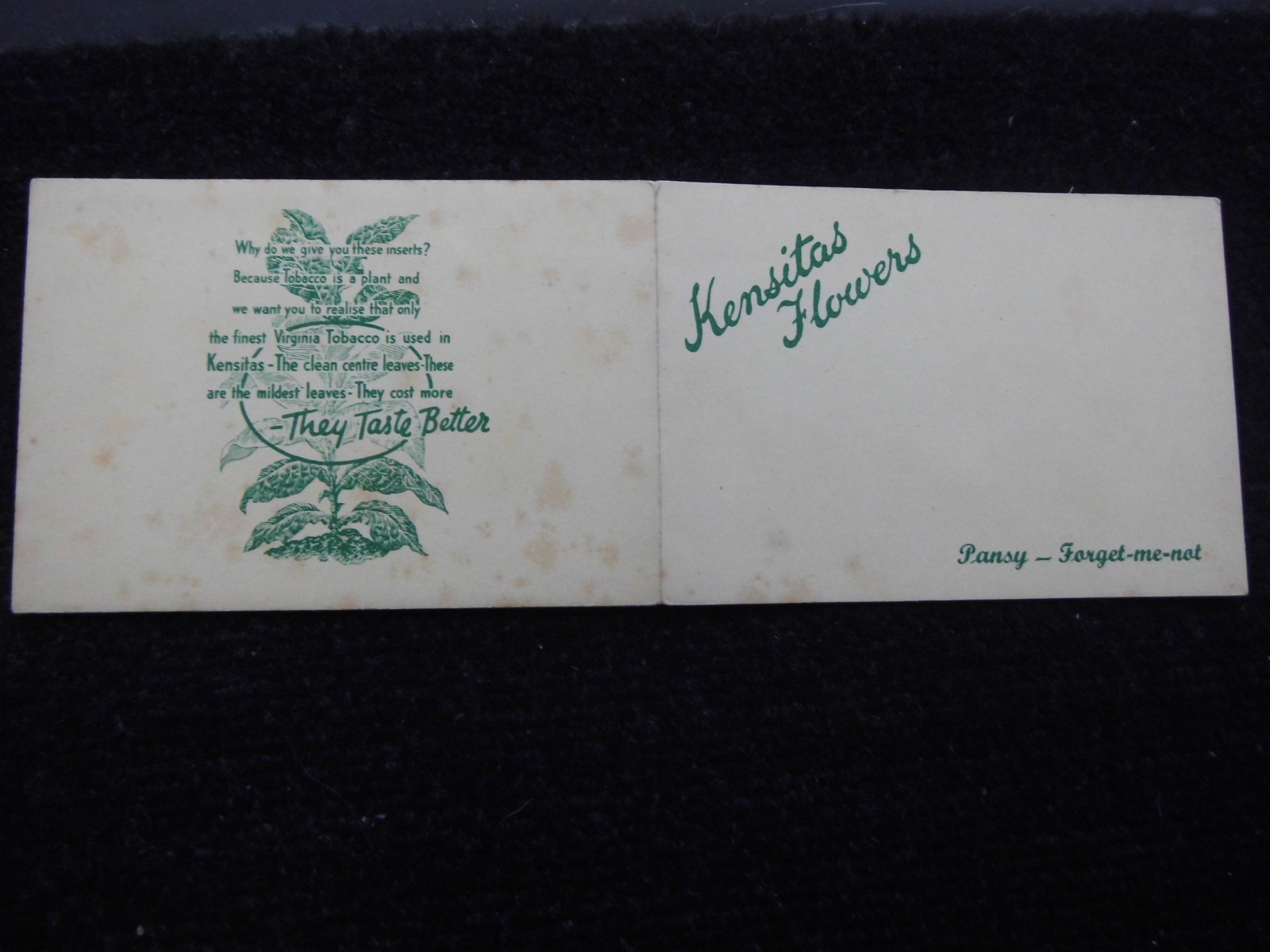 ONE CIGARETTE CARD J WIX KENSITAS POSTCARD SIZE SILK FLOWERS | eBay UK