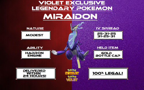 Pokemon Scarlet & Violet~ Miraidon Violet Exclusive Legendary Pokemon ...