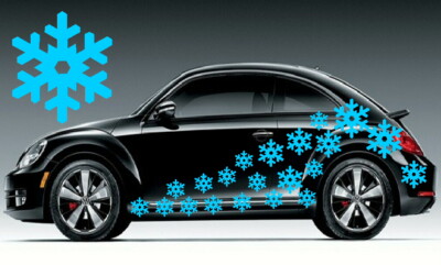32 Ice Blue Snowflake Car Sticker's,Window Stickers,Snowflake Decals ...