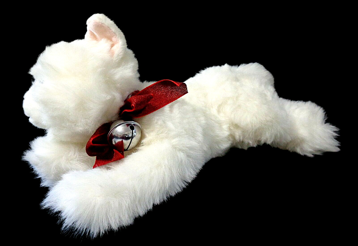 White Cat With Bell Ribbon