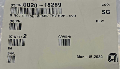 AMAT RING, TEFLON, GUARD THV HDP-CVD (0020-18269) | eBay