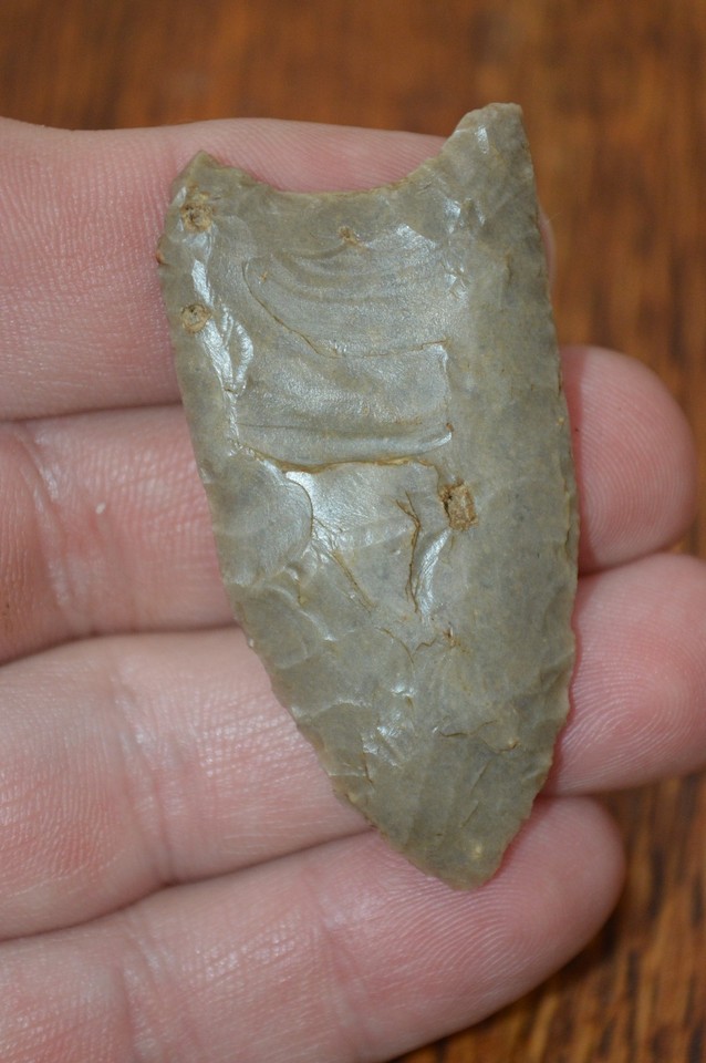 Nice Gray Hornstone Paleo Fluted Clovis Wabash Co, Illinois 2.25 x 1.1 ...
