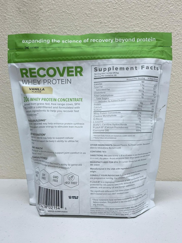 LIQUIDATION SFH RECOVER Whey Protein Powder (Vanilla) Grass Fed Whey ...