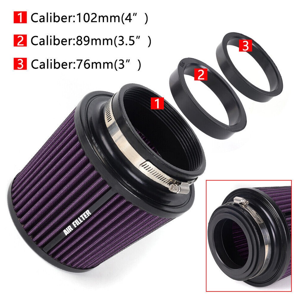 Purple High Performance Cold Air Intake Air Filter 3", 3.5", 4" Inlet ...