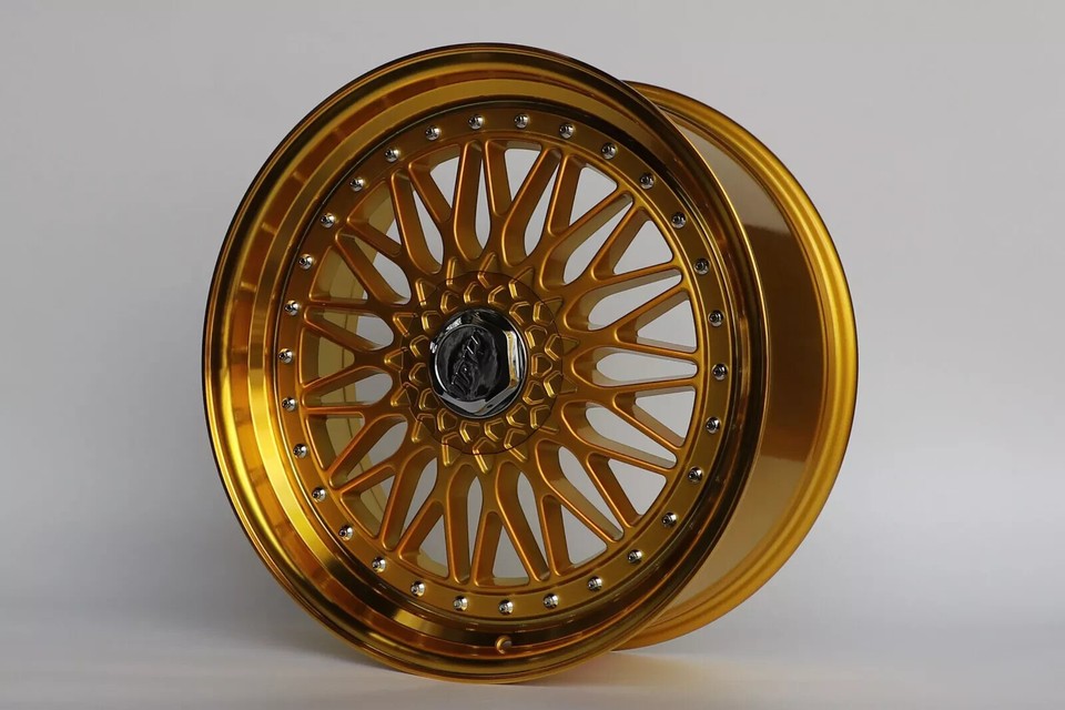 20x8.5 / 20x9.5 Staggered Gold Euro RS Style Wheels Set 5x120/5x114.3 ...