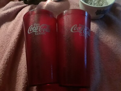 Coca-Cola Carlisle 5220 Ruby Red Plastic Tumblers Cups 6.5" 20 oz | eBay