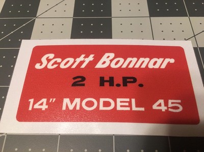 Scott Bonnar 2 H.P. 14" Model 45 Decal Reproduction 3 1/2" Australia | eBay
