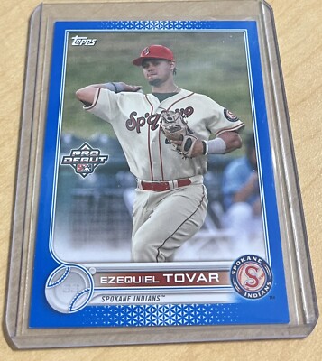 2022 Topps Pro Debut Baseball Paper Ezequiel Tovar RC Card Blue Border ...