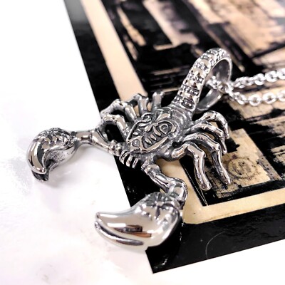 Scorpio pendant necklace Scorpio Zodiac gothic pendant stainless steel ...