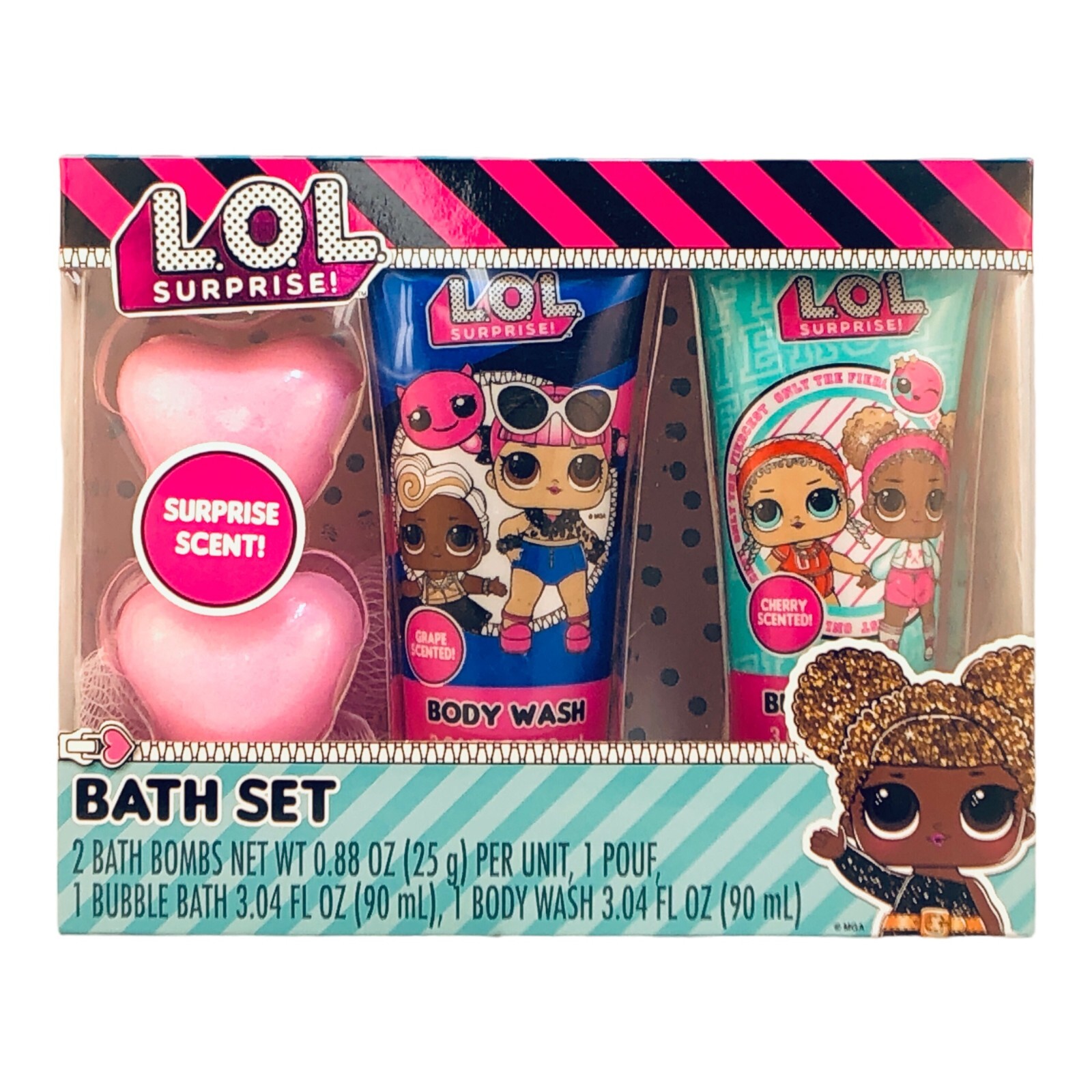 LOL SURPRISE Kids 5 Piece Bath Bombs, Body Wash & Bubble Bath Cherry ...
