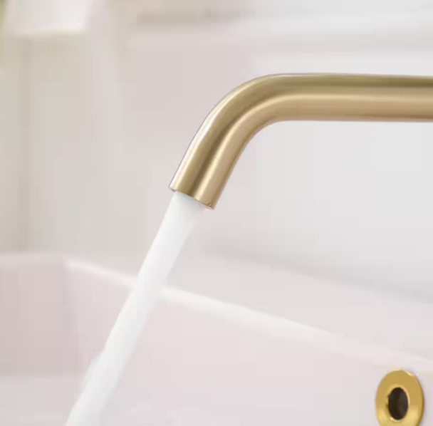 BWE A-96056-BG Single Hole Low-Arc Bathroom Faucet+Drain Brushed Gold ...
