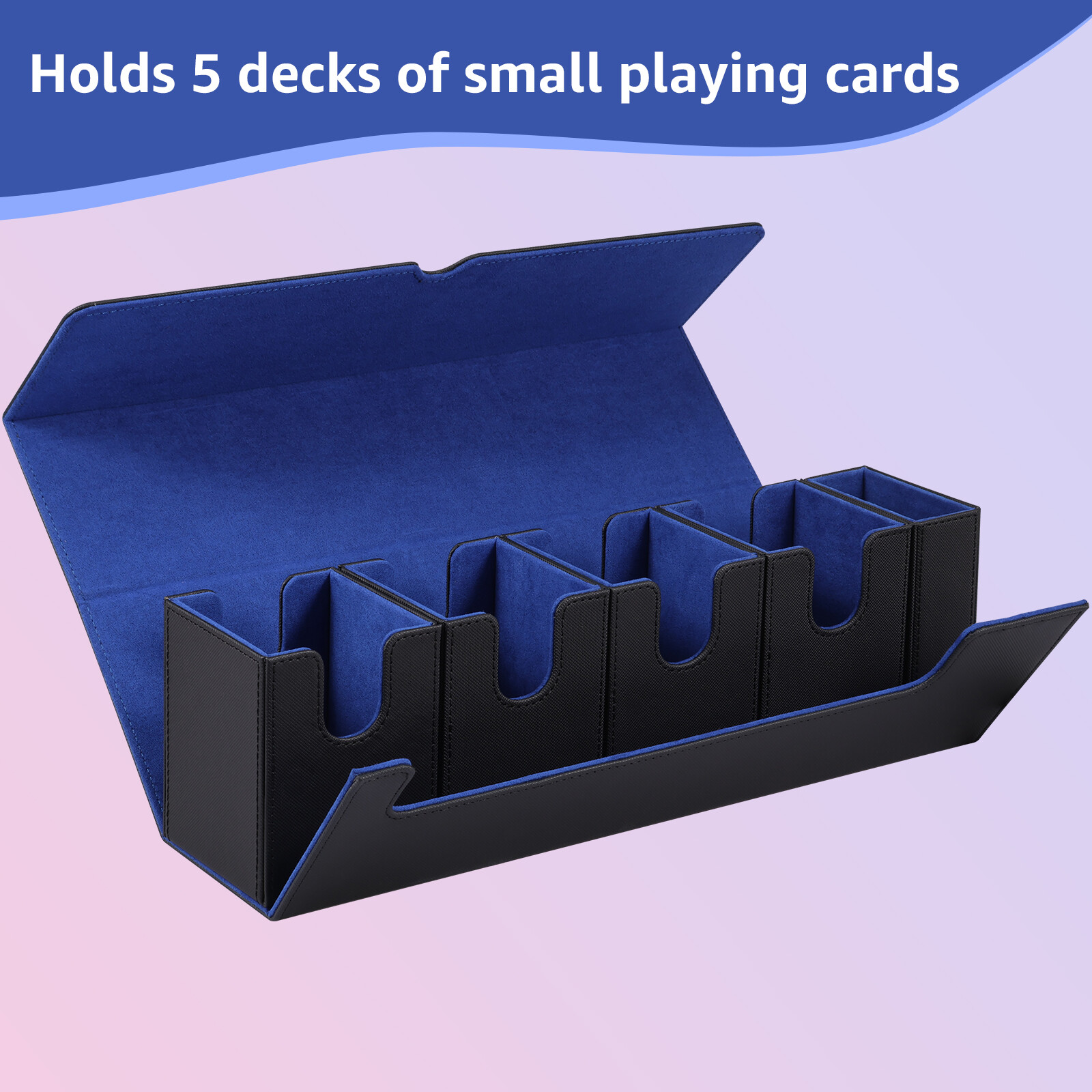 Deck Box 5 in 1 PU Card Deck Box with Dice Tray and 4 Card Deck Cases ...