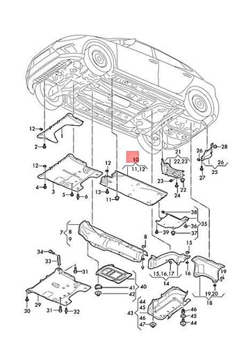 VW AUDI SEAT POLO DERBY VENTO-IND JIN QIN UNDERBODY TRIM 2Q0825201B NO ...